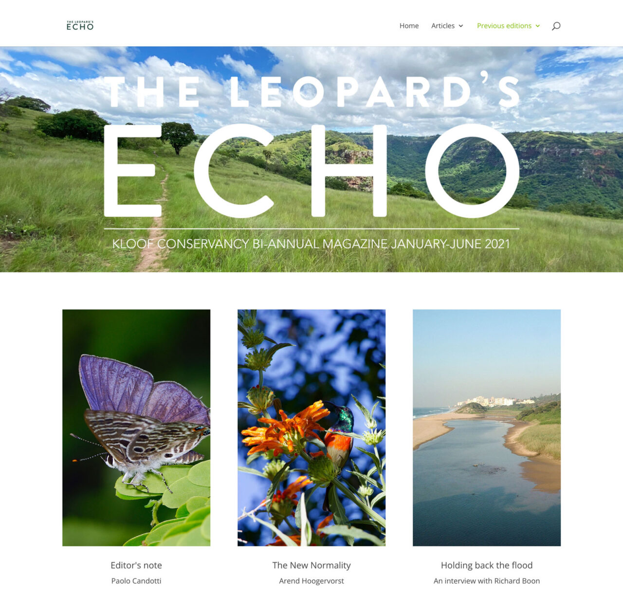 Previous editions | Kloof Conservancy The Leopard's Echo