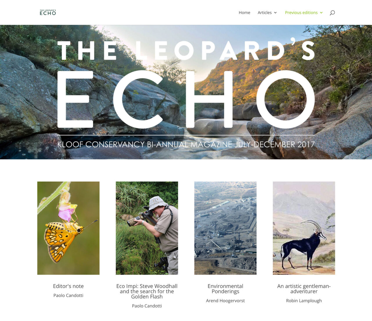 Previous editions | Kloof Conservancy The Leopard's Echo