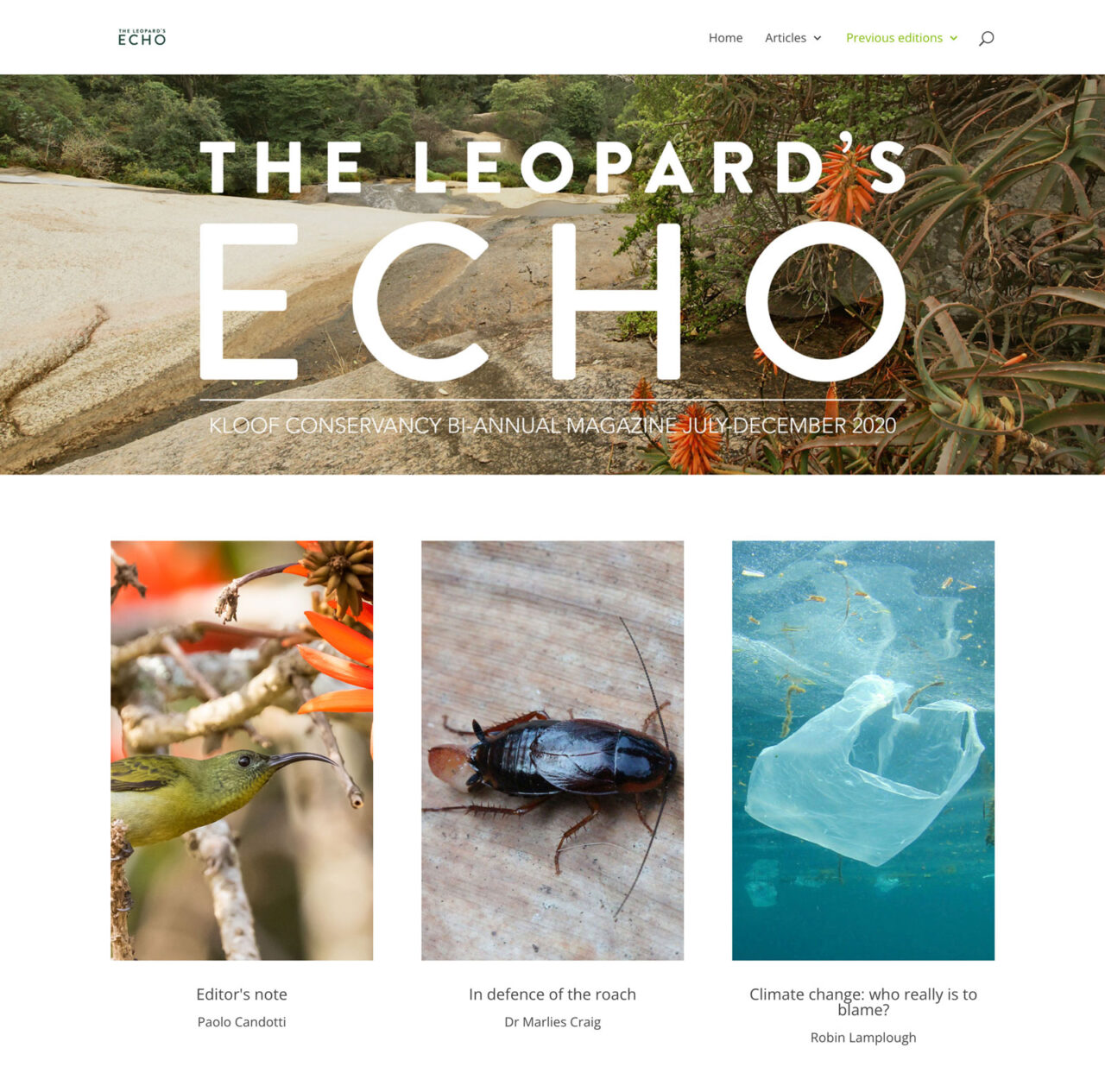 Previous editions | Kloof Conservancy The Leopard's Echo